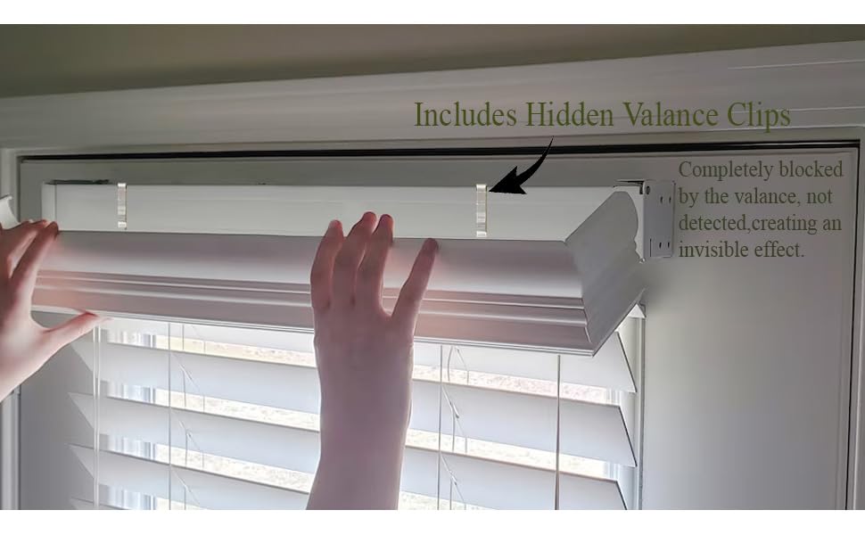 Amazon.com: Faux Wood Blinds Valance for Horizontal and Venetian Blinds (Hidden Valance Clips ...
