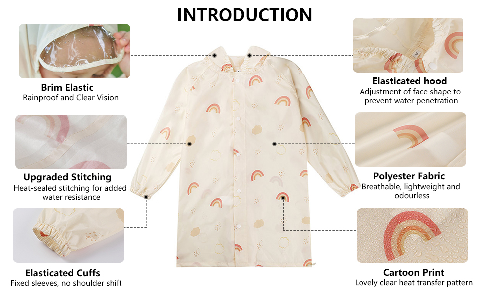 Amazon.com: Toddler Kids Raincoat Boys Girls Rain Jacket Lightweight Rain Poncho Waterproof ...