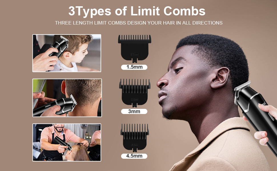 Amazon.com: KEMEI Black Hair Clippers for Men, Cordless Clippers for Hair Cutting, Professional ...