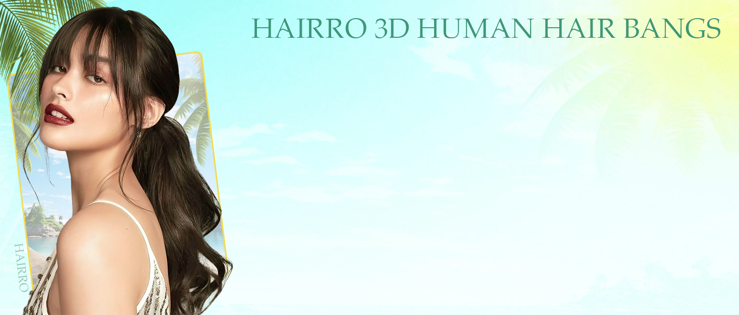 Amazon.com : Hairro Clip On Bangs Human Hair Bangs Hair Clip In Bangs 3D 360°Cover Topper With ...