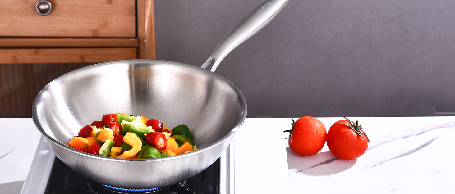 Amazon.com: DELARLO Wok Pan With Lid 12 Inch, Oven Safe Up to 600℉,Woks & Stir-Fry Pans Nonstick ...