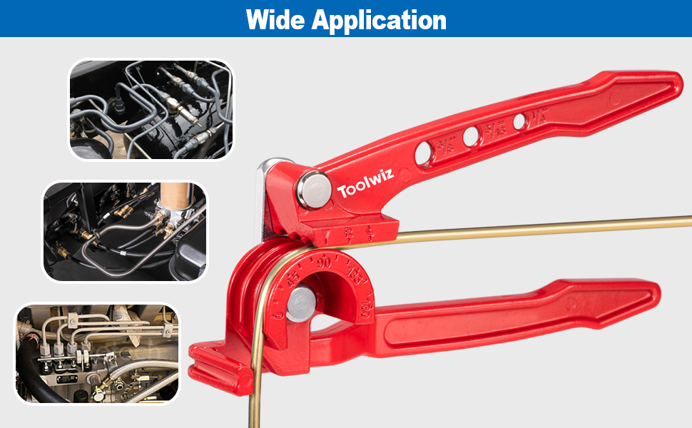 Toolwiz Pipe Bender 3-in-1 Manual Tube Bender for 1/4'' 5/16'' 3/8'' Tubing 0-180 Degrees Heavy ...