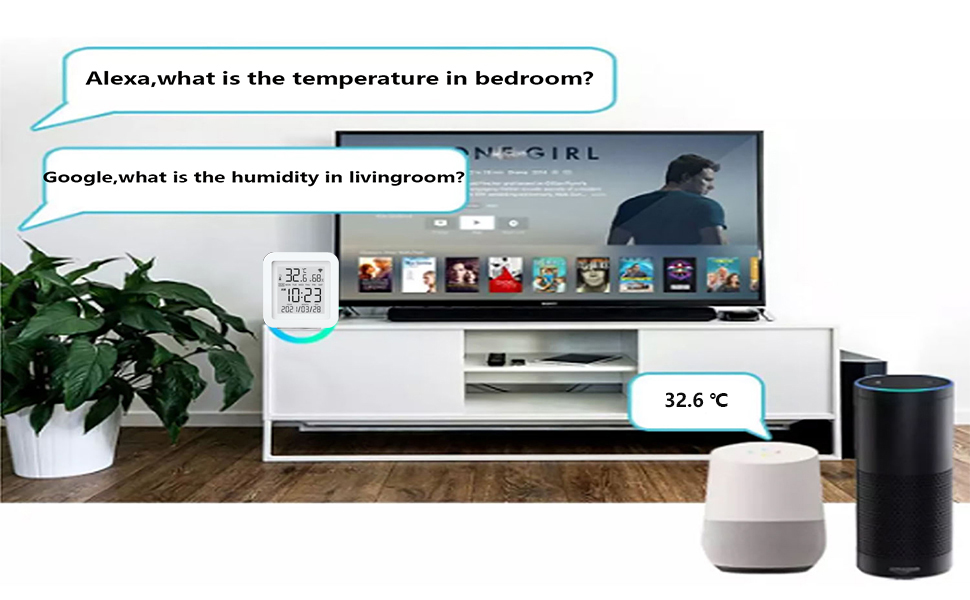 Amazon.com: Smart WiFi Temperature Humidity Monitor: TUYA Wireless Temperature Humidity Sensor ...