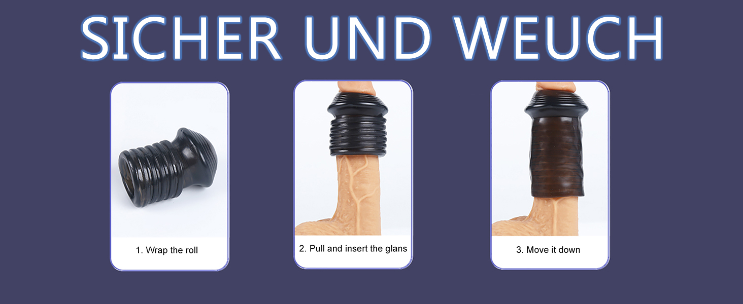 Amazon.de: PQKuss Penisring Silikon Penis Vorhaut Zurückhalte Ringe Männer Eichelring ...