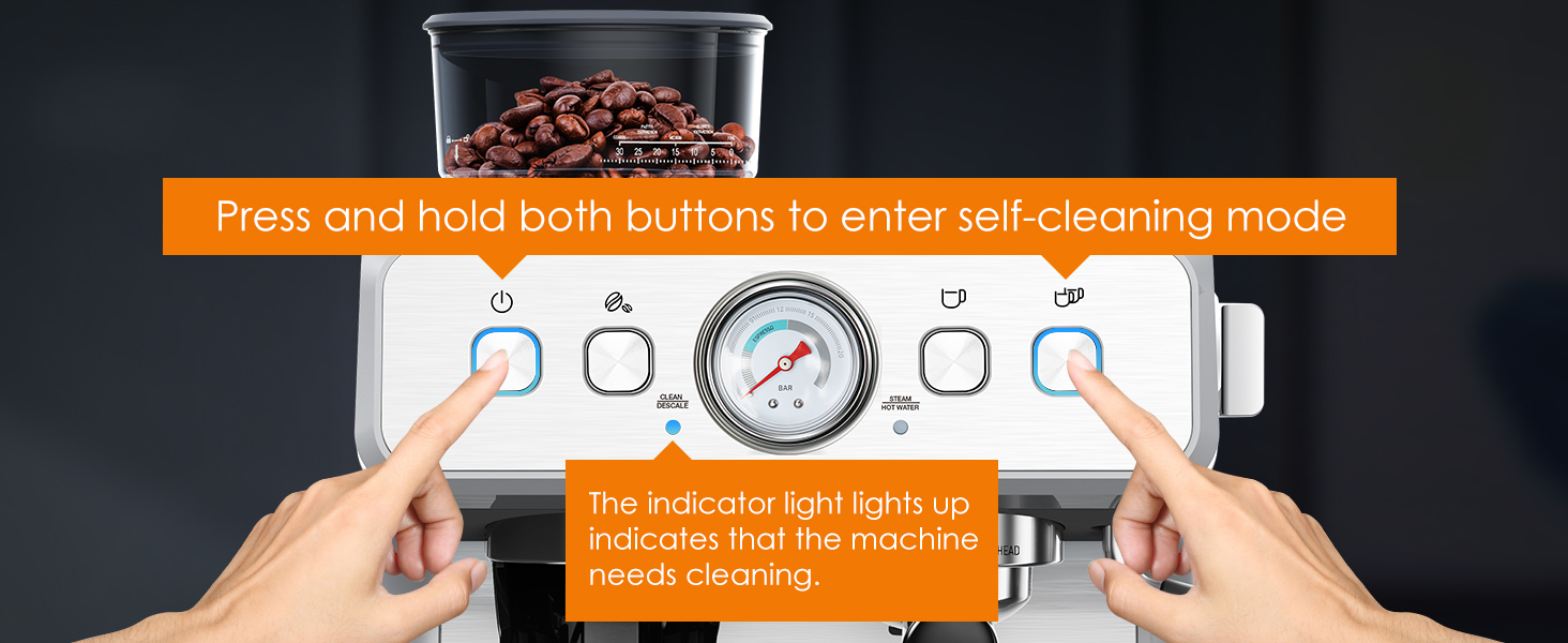 Amazon.com: Joy Pebble Espresso Machine,15 Bar Professional Espresso Maker with Barista Coffee ...