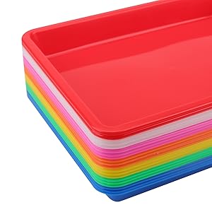 Amazon.com: LEXININ 21 Pack 7 Colors Plastic Art Trays, 10.8 x 8.3 Inch ...