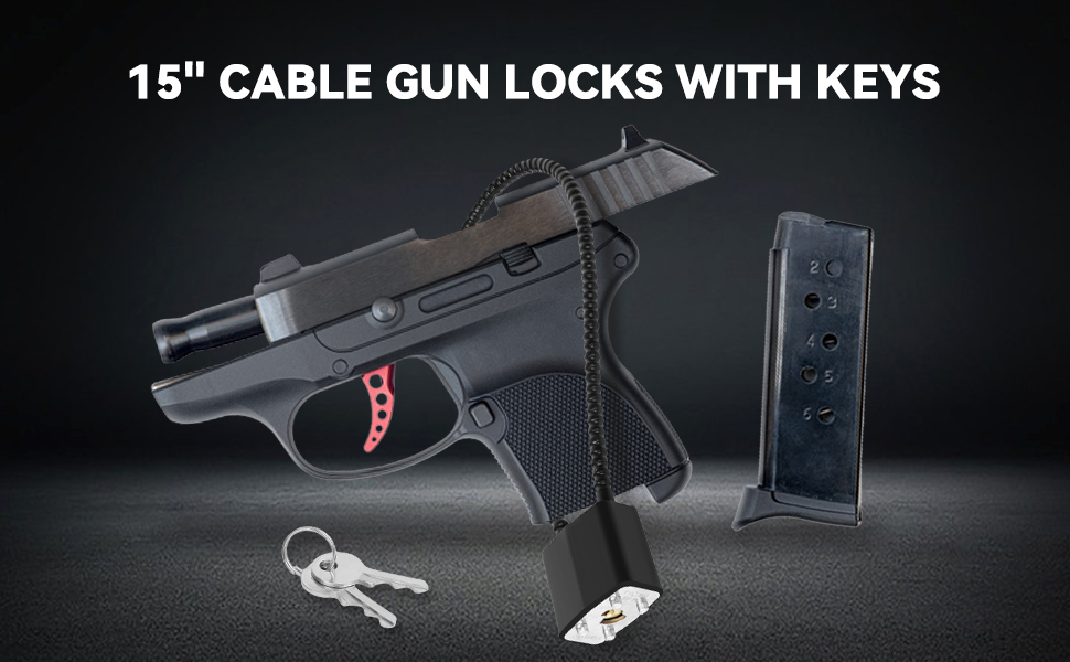 Amazon.com : MLOVUS Gun Cable Locks with Keys - 15 Inch Gun Trigger ...