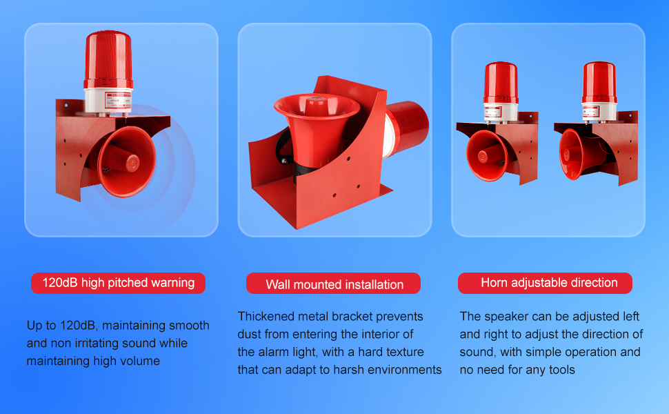 Amazon.com: Industrial Siren Alarm Strobe Light Loud Horn Alarm Outdoor ...