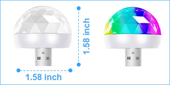 Frienda 8 Pcs USB Mini Disco Light 1.58x1.58 Inch Sound Activated Halloween DJ Disco Ball Stage ...