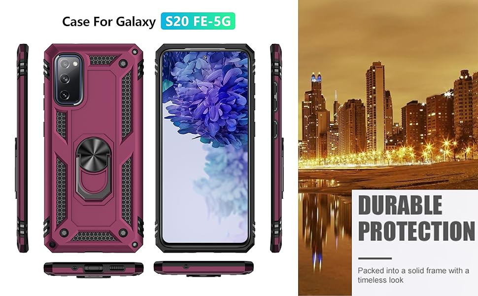Amazon.com: YmhxcY Galaxy S20 FE Case with Military-Grade Explosion-Proof Screen Protector【2 ...