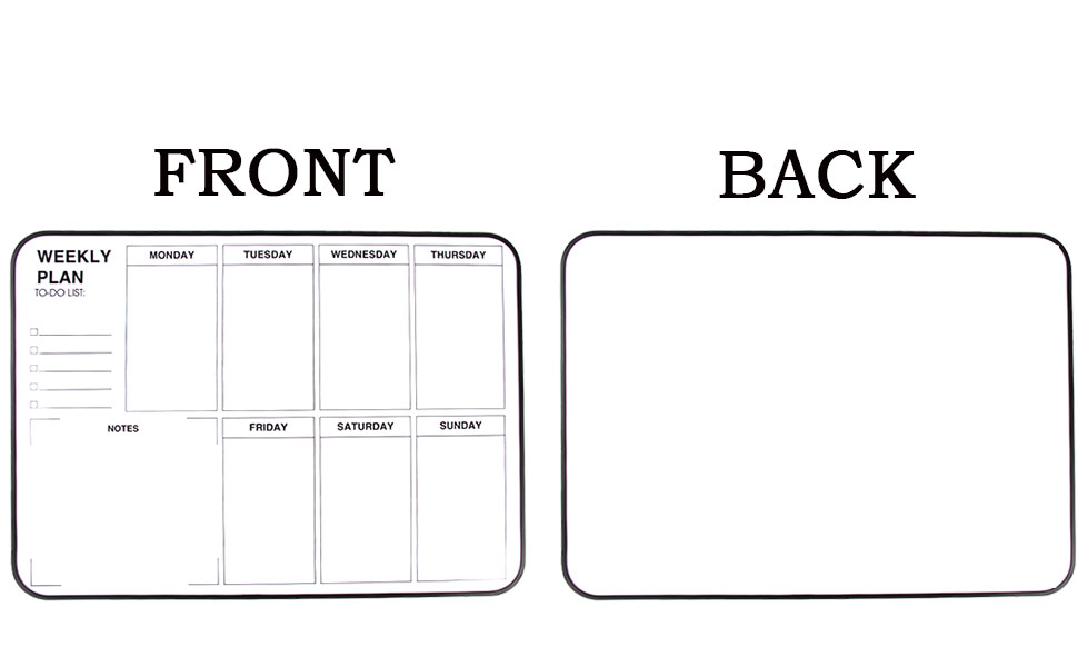 Double Sided Weekly Dry Erase Board with Stand - 16"x12" Double-Sided ...