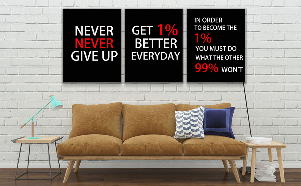 Amazon.com: Inspirational Wall Art Canvas Hustle Poster Success Goal ...