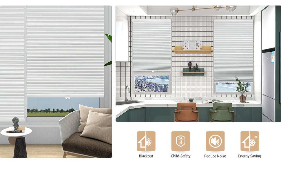 Amazon.com: Changshade Cellular Shades Custom Size Window Blinds Blackout Cordless, Honeycomb ...