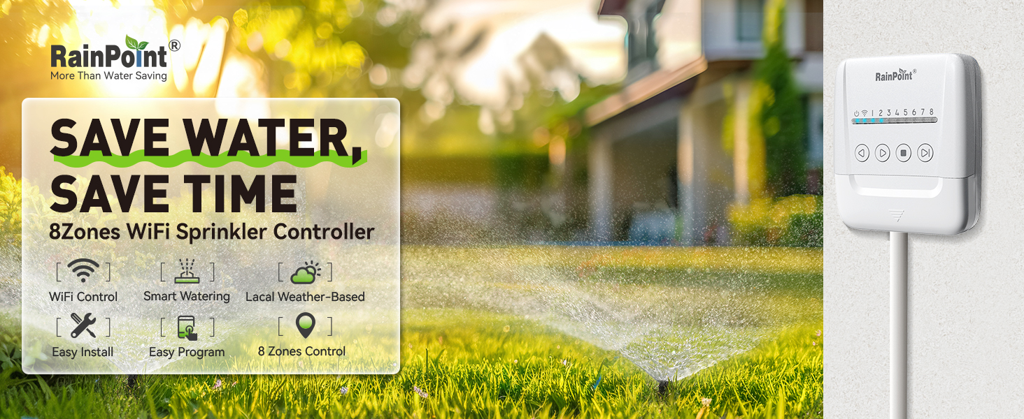 Amazon.com : RAINPOINT 8 Zone Smart Sprinkler Controller - Local ...