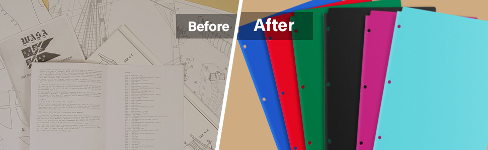 Amazon.com : ViVin 3 Hole Plastic Folder with Pockets, 12 Pack, Poly File Pocket Folder with ...