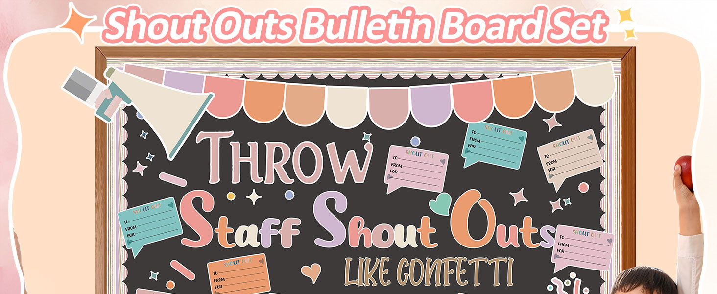 Amazon.com: Staff Shout Out Bulletin Board Decorations Throw Staff ...