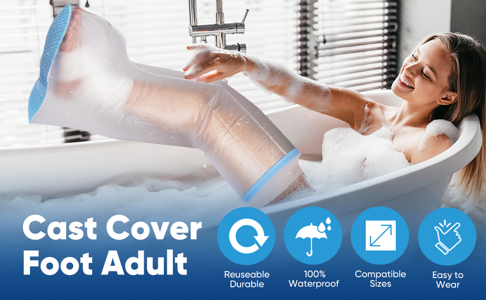 Amazon.com: Upgraded Extra-Wide Design Full Leg Cast Cover for Showering Adult, with Non-Slip ...