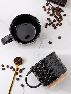 Amazon.com: GBHOME 12OZ Stackable Coffee Mugs, Ceramic Coffee Mugs with ...