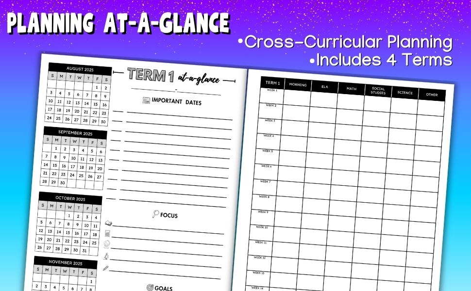 2025-2026 Academic Year At-A-Glance Teacher Lesson Planner | Cross ...
