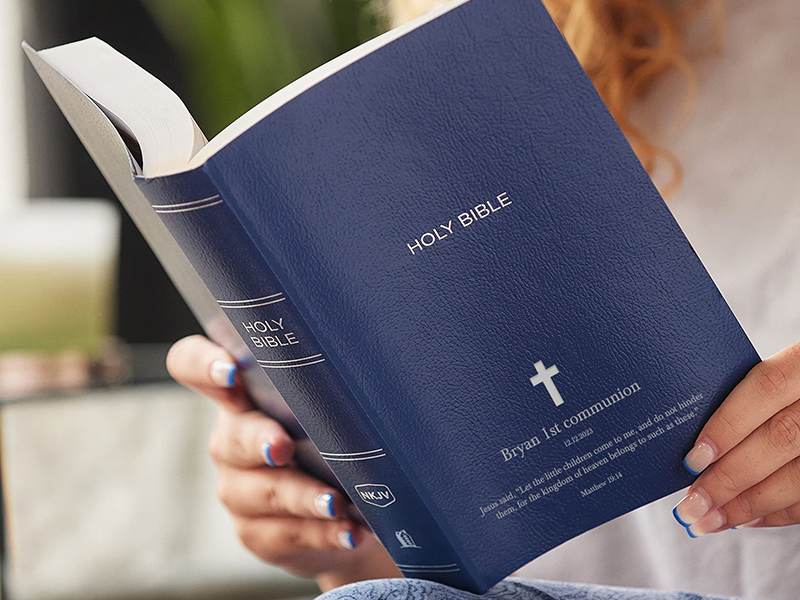 Amazon.com: Personalized NKJV Bible New King James Version Faux Leather Holy Bible SMALL PRINT ...