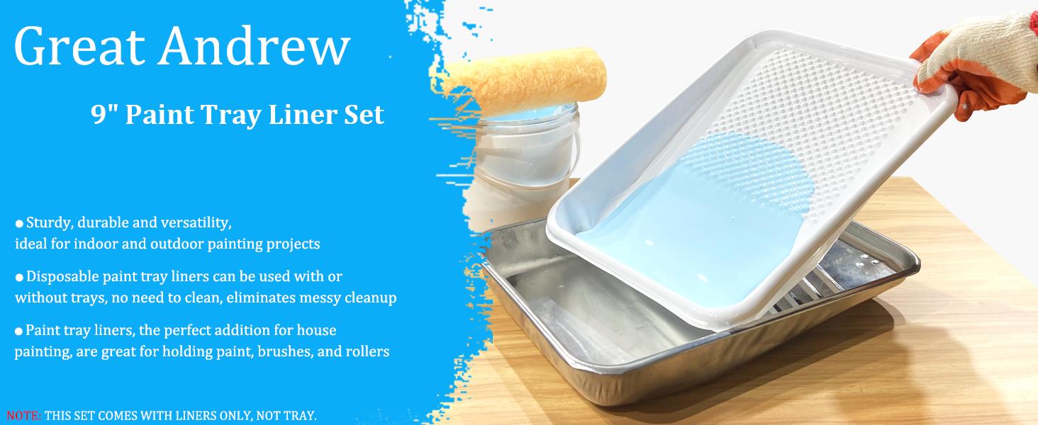 Amazon.com: Great Andrew 9-Inch Paint Tray Liner, 21 PCS Plastic Paint Roller Tray Liner Set ...