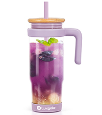 Amazon.com | Luxgola 32 oz Glass Tumbler with Handle, Iced Coffee Cup ...