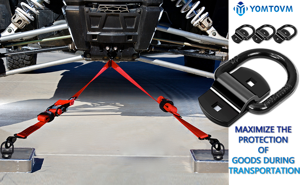 Amazon.com: YOMTOVM 1/2" Heavy Duty Bolt-On Forged D Rings Tie Down ...