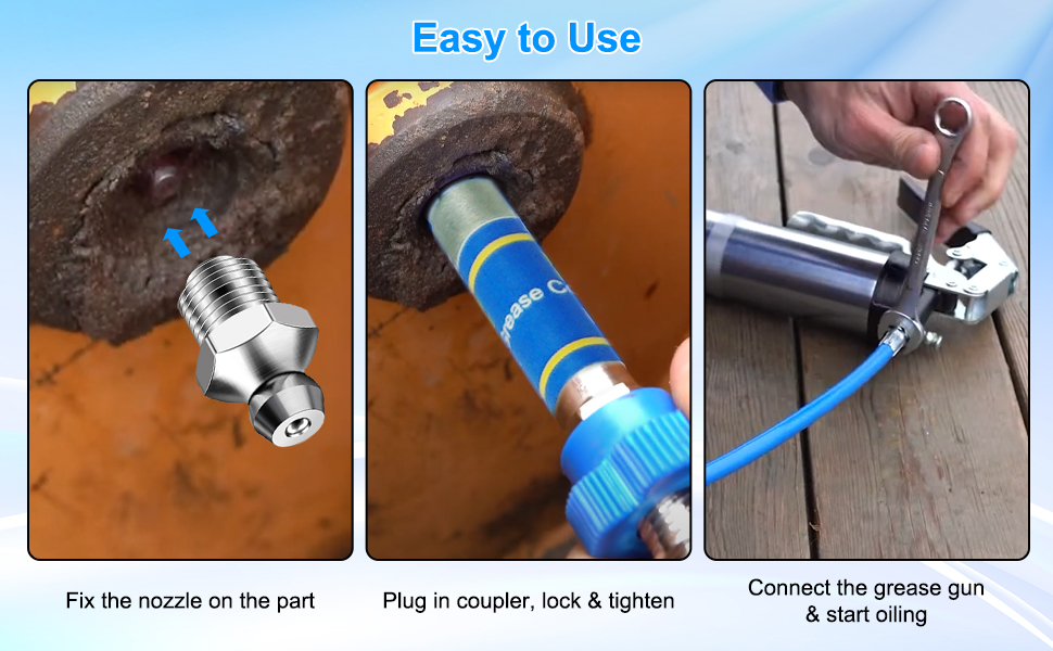 Amazon.com: High Pressure Grease Coupler, 10th Generation Lock Clamp Type Grease Adapter with 5 ...