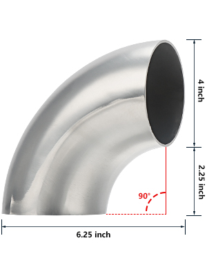 Amazon.com: Autarboor 4 Inch 90°Mandrel Bend Elbow, 304 Stainless Steel Exhaust Pipe Elbow ...