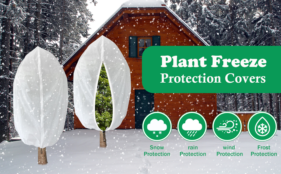 2 Packs 1.6x1.8M Large Plant Freeze Protection Cover Bags - Winter ...