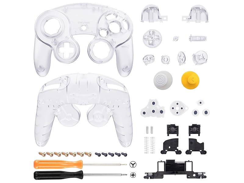 Amazon.com: eXtremeRate Clear Faceplate Backplate for Nintendo Gamecube ...