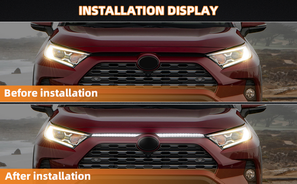 Amazon.com: LED DRL Front Fog Grille Lamp LED Switchback for 2019 2020 2021Toyota RAV4 Daytime ...