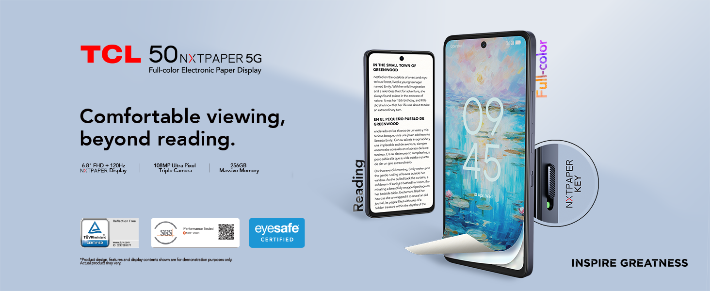 TCL 50 NXTPAPER 5G - Smartphone 5G Display 6.8" 120Hz Nxtpaper 3.0, 256GB, 16GB RAM (8GB+8GB ...