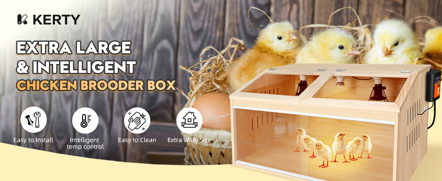 Amazon.com: Large Chicken Brooder Box for Chick, Extra Wide Wooden Brooder Box 31.5" with ...
