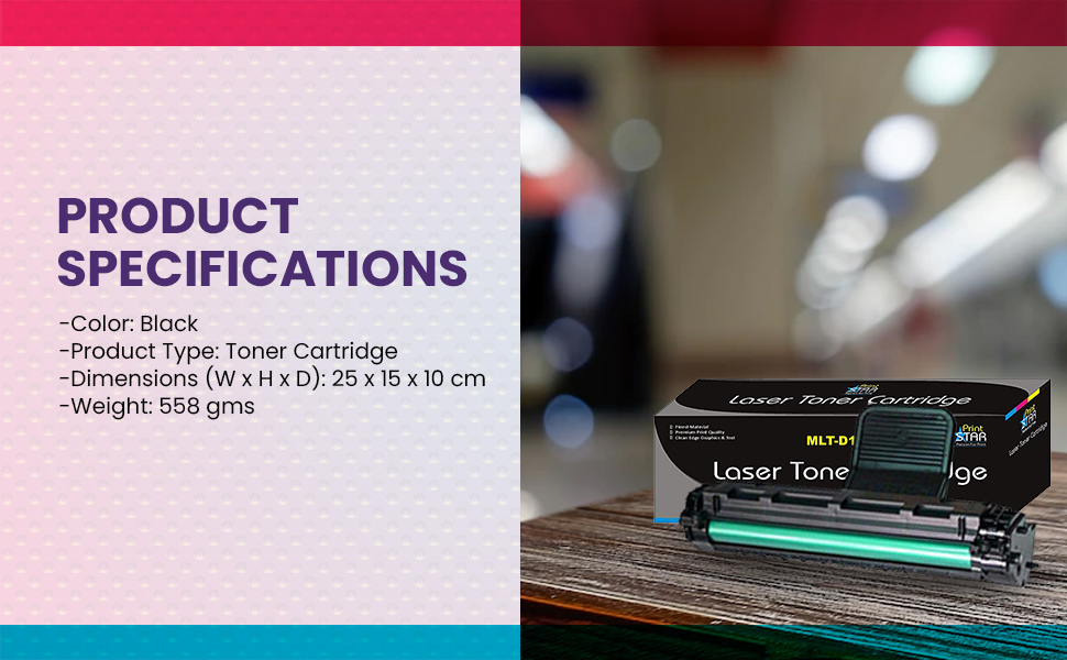 Print Star 108 Toner Cartridge Compatible for Samsung 108 / MLT-D108S Toner Cartridge for Use in ...