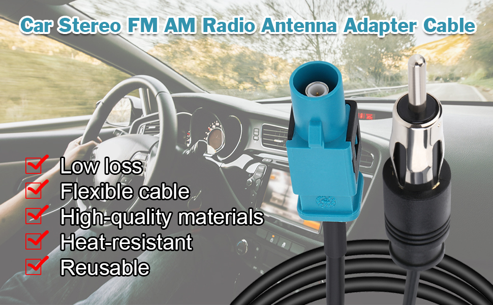 Amazon.com: BLTIATLE Universal Vehicle Car Stereo FM AM Radio Antenna Adapter Cable 12Inch Fakra ...