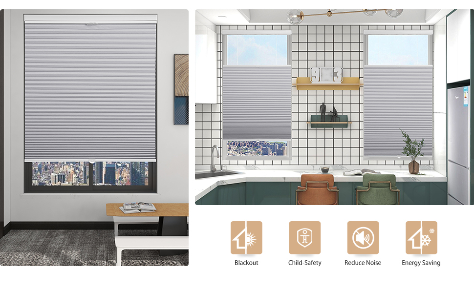 Amazon.com: Changshade Custom Blinds Cellular Shades, Blackout Top Down Bottom Up Shades, Room ...