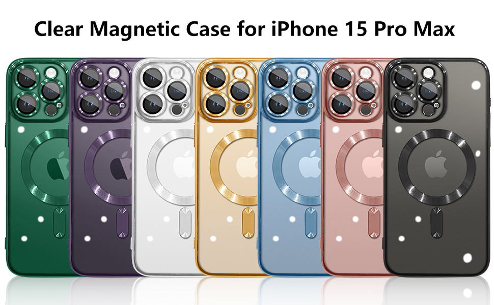 Amazon.com: KANGHAR Designed for iPhone 15 Pro Max Case Magnetic Clear Slim Case for Women Men ...