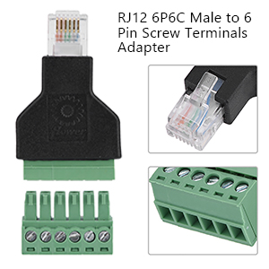 Amazon.com: Bewinner RJ12 6P6C Male Screw Terminal Adapter Plastic, Portable Design, Shielded ...