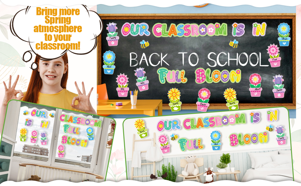 Amazon.com: VABAMNA Spring Bulletin Board Decorations for Classroom ...