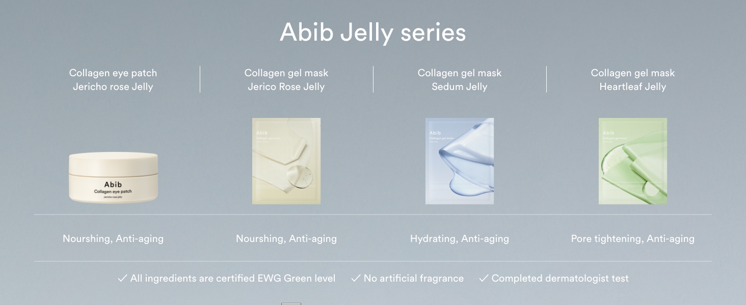 Amazon.com : Abib Collagen Gel Mask Sheets (4 Sheets / 10 Sheets) I (Jericho Rose/Sedum ...