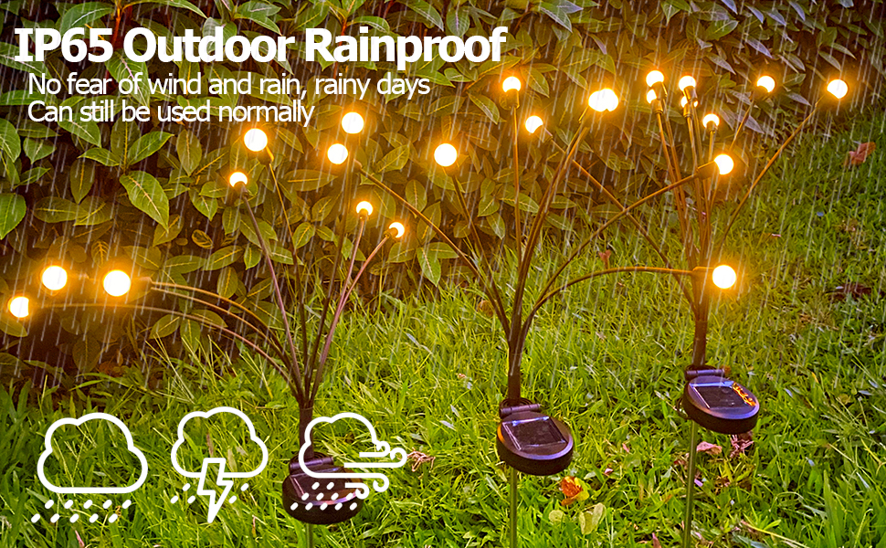 Firefly Lights Solar Outdoor,2 Pack Solar Garden Lights Outdoor Waterproof Firefly Lights,8 LED ...