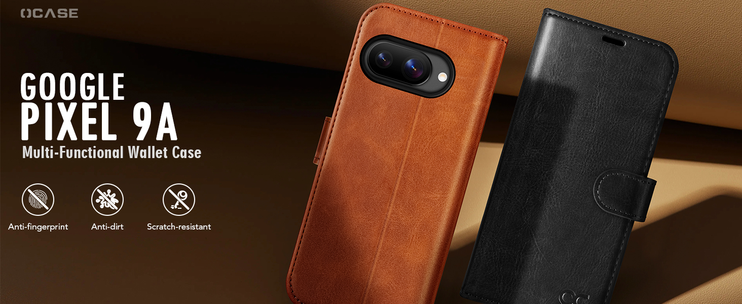 OCASE for Google Pixel 9A Case, Premium PU Leather Wallet Phone Case with [Card Holders] [RFID ...