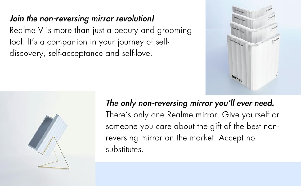 Amazon.com - Realme V Non-Reversing Mirror – True Image, Unmatched Precision, Calibration Free ...