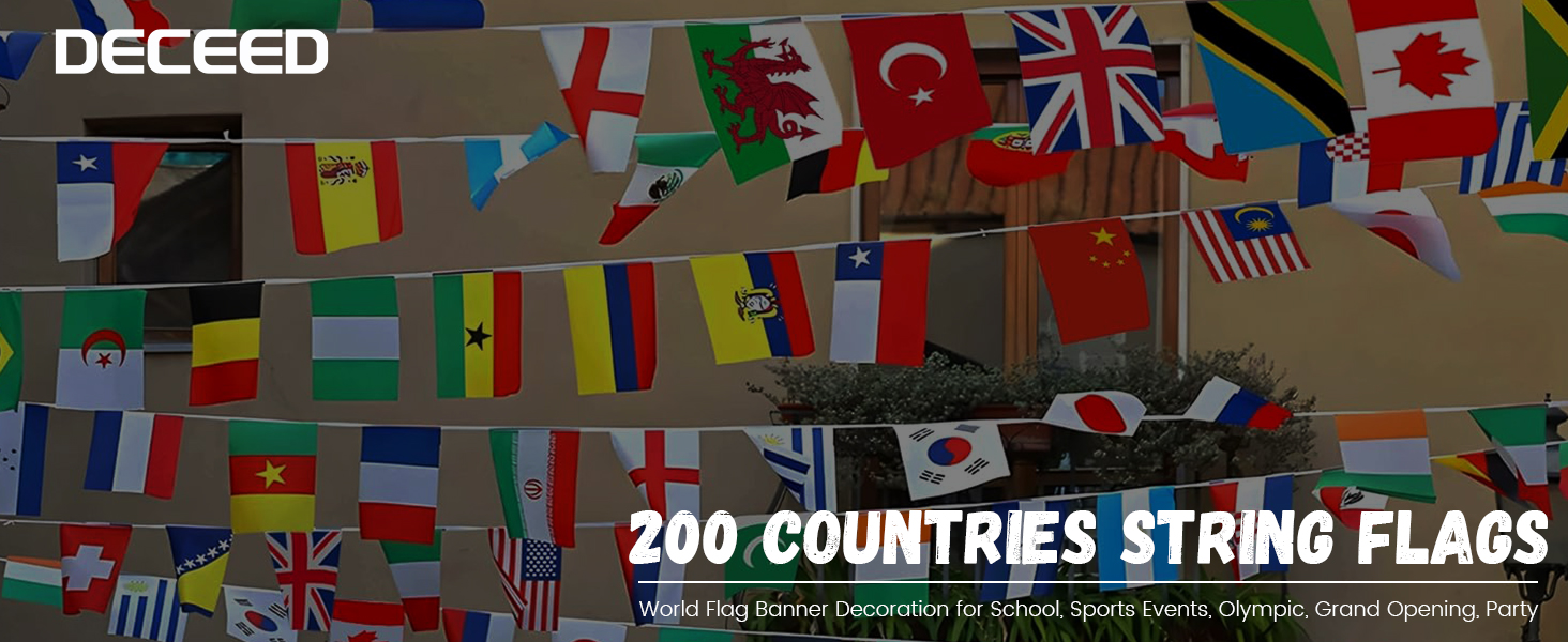 Amazon.com : 184Ft 200 Countries International String Flags-8" x 5 ...