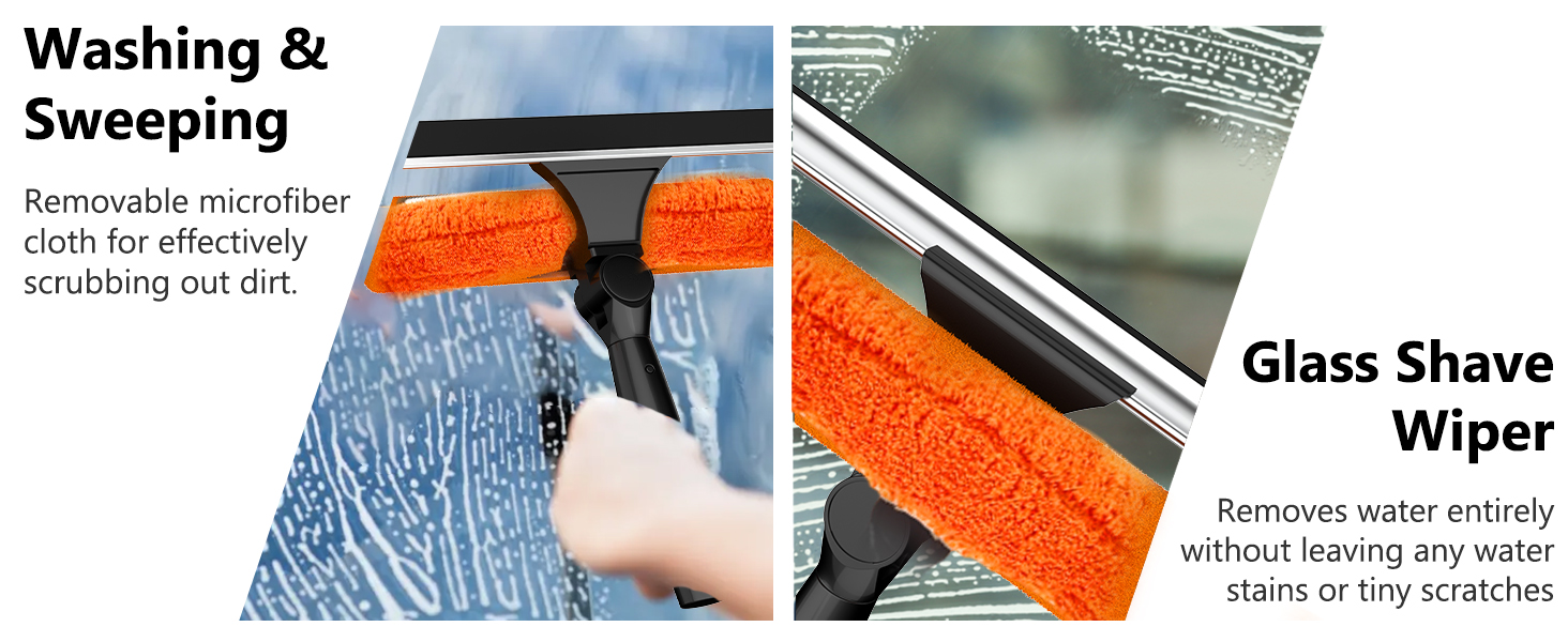 Amazon.com: SKGPOLE Squeegee for Window Cleaning Kit with 5-19 Foot Telescoping Extension Pole ...