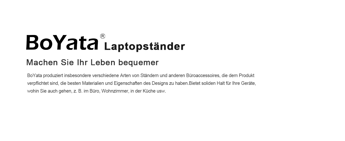 BoYata Laptopständer für Schreibtisch, Verstellbarer Computerständer mit 360° Drehbarer Basis ...