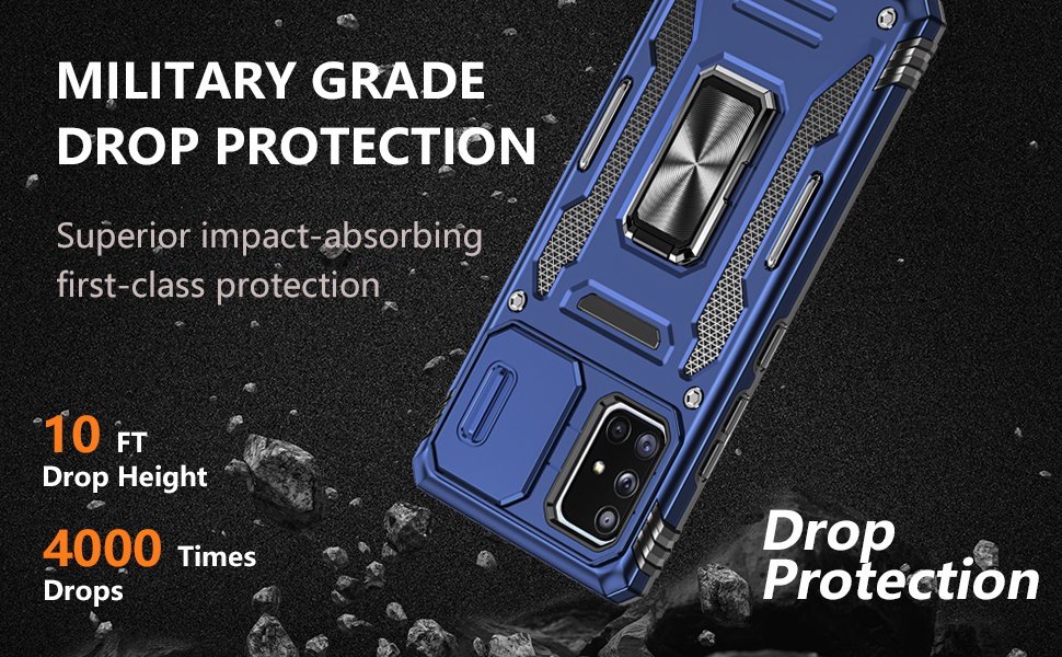 Amazon.com: KOBBRAN for Samung Galaxy A71 5G Case with Slide Camera Cover Ring Kickstand ...