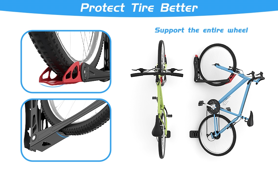 Amazon.com: WALMANN BIKEPAL No Lifting Wall Mount Swivel Bike Rack, Vertical Bike Wall Hangers ...
