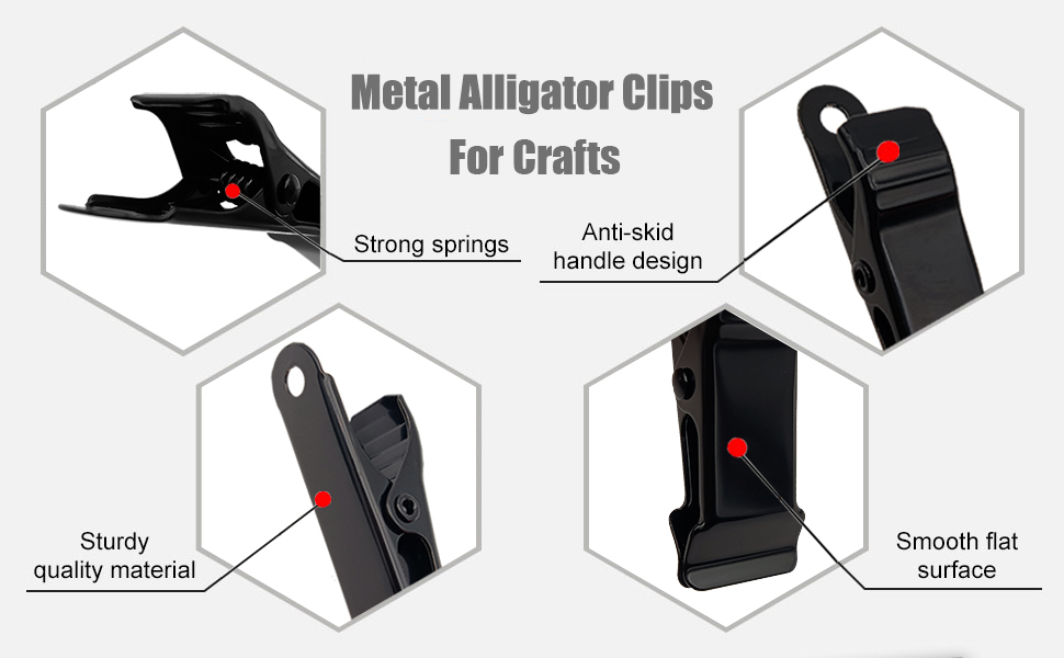 15 Pcs Mini Alligator Clips Metal Spring Clamps Black Alligator Clamps ...